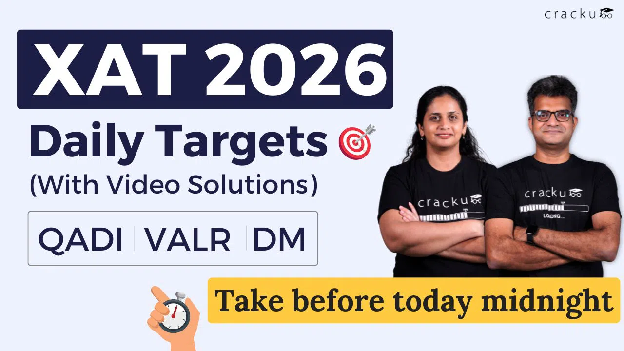 XAT 2026 Daily Targets | Practice Free questions Daily for XAT 2026